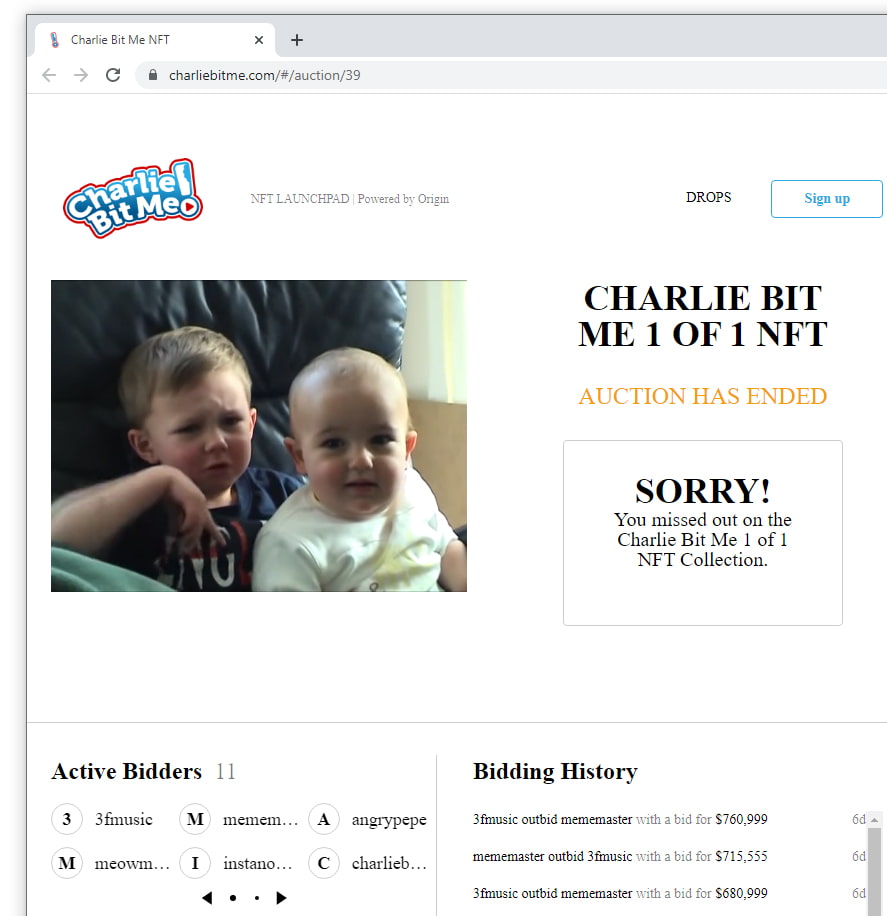 'Charlie Bit My Finger' Video Sold As An NFT, And Won't Disappear From ...