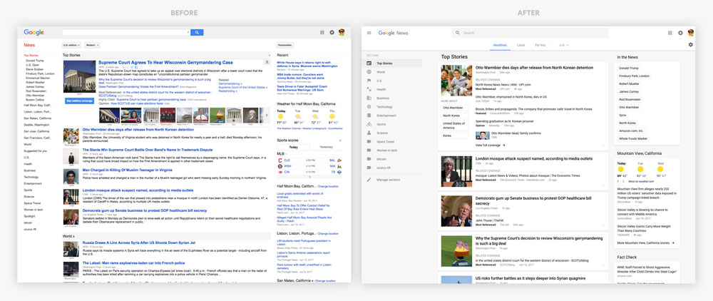 Google News Updates Its Design With A Minimalist Look And Feel | Eyerys