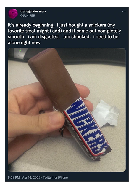 Snickers Shuts Down The 'Snickers Dick Vein' Meme Because The 'Veins ...