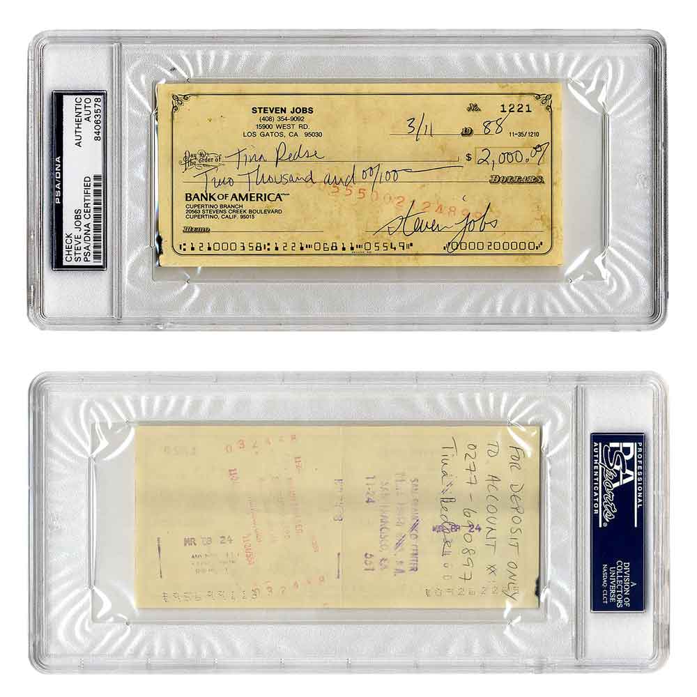 Signed Steve Jobs Check On Auction At $20,000 | Eyerys