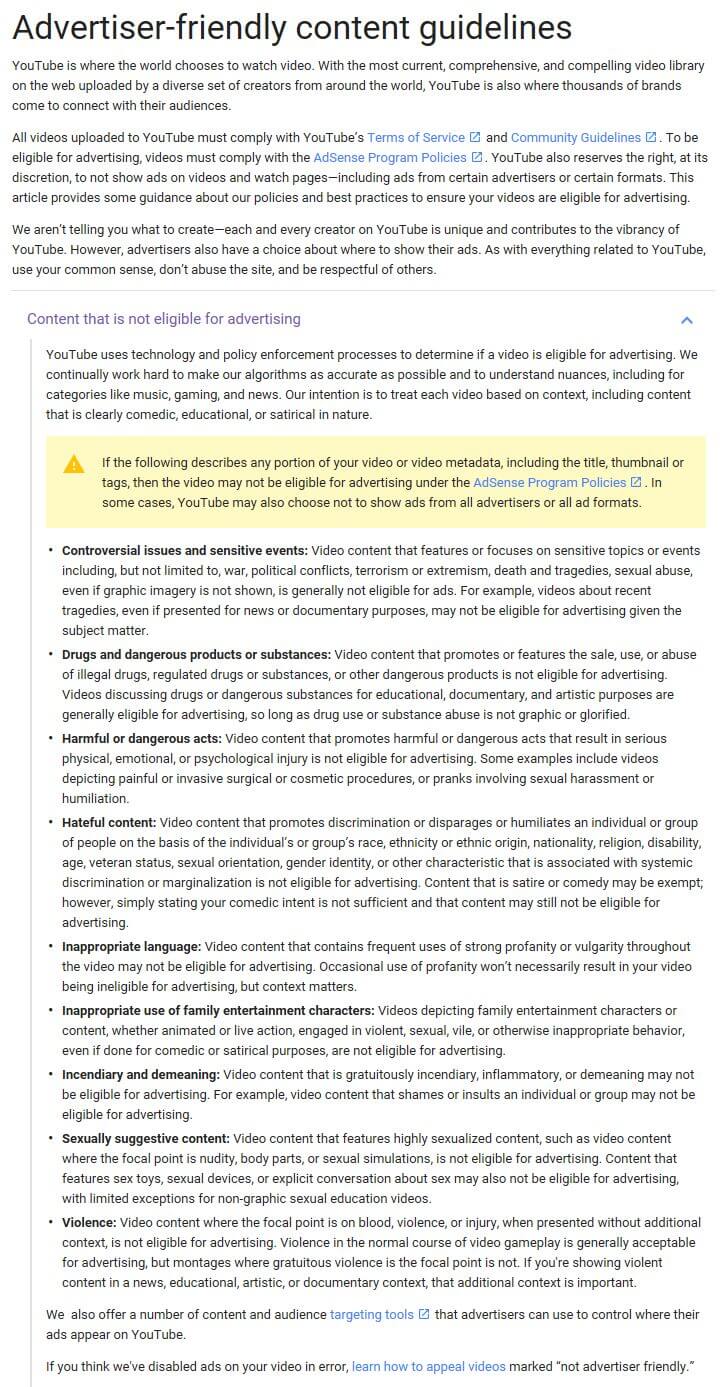 YouTube Updates Its Creator Guidelines For Advertiser-Friendly Contents ...